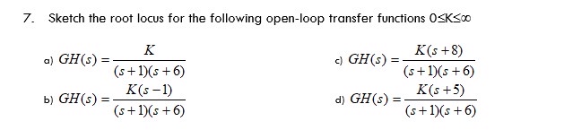 Solved Sketch the root locus for the following open-loop | Chegg.com