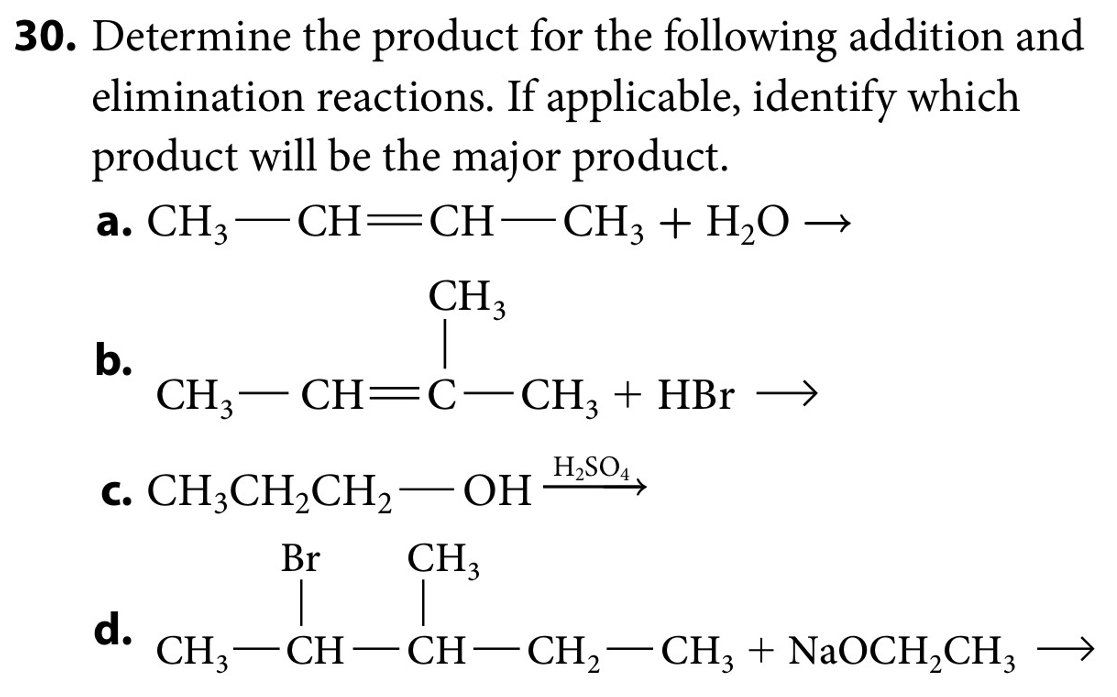 Solved Determine the product for the following addition | Chegg.com