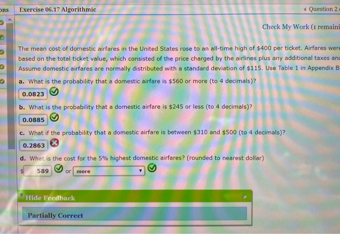 Solved ons Exercise 06.17 Algorithmic Question 2 Check My | Chegg.com