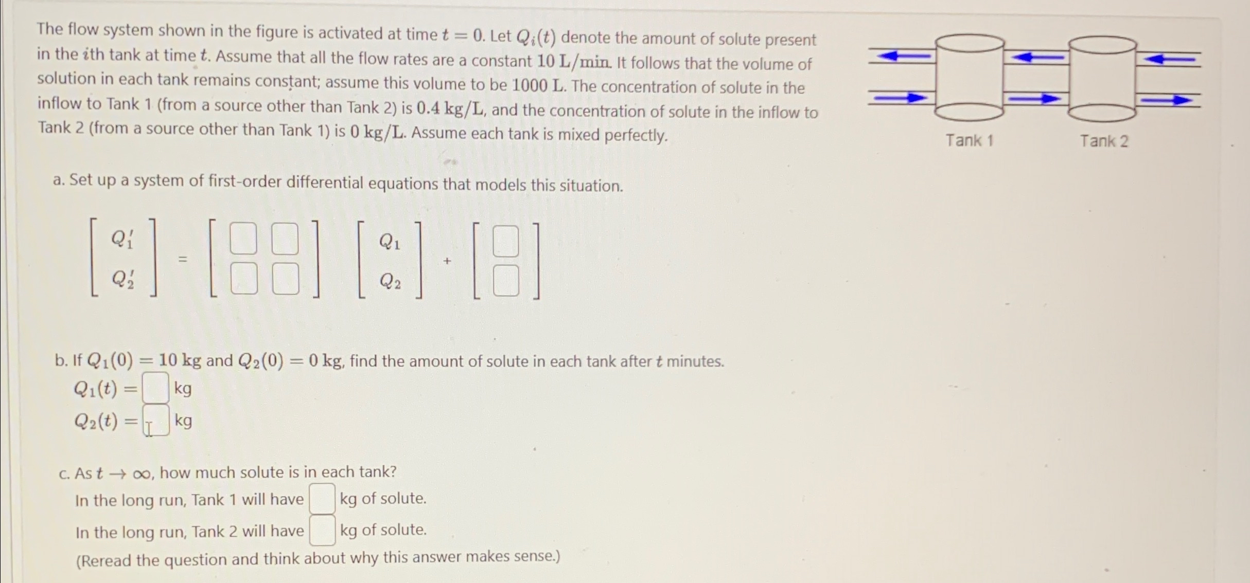 Solved The flow system shown in the figure is activated at | Chegg.com