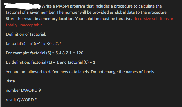 Write a MASM program that includes a procedure to | Chegg.com