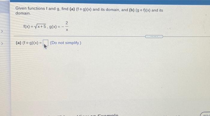 Solved Given Functions Fand G Find A Fog X And Its