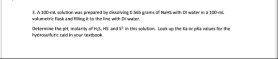 Solved A 100-mL ﻿solution was prepared by dissolving 0.565 | Chegg.com