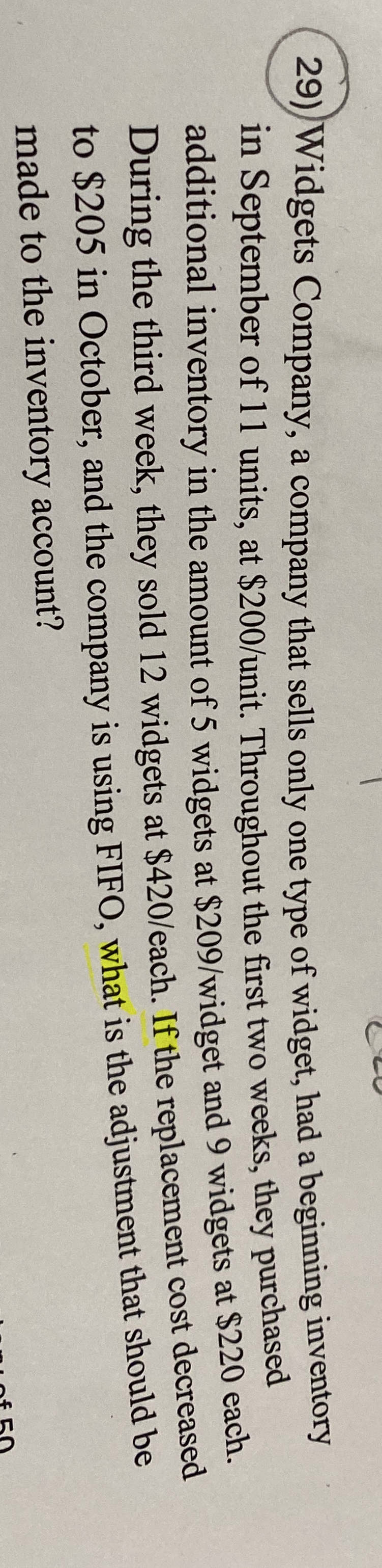 Solved Widgets Company, a company that sells only one type | Chegg.com