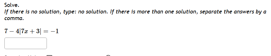 Solved Solve.If ﻿there is no ﻿solution, type: no ﻿solution. | Chegg.com