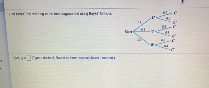 Solved Find P( WC) by referring to the tree diagram and | Chegg.com