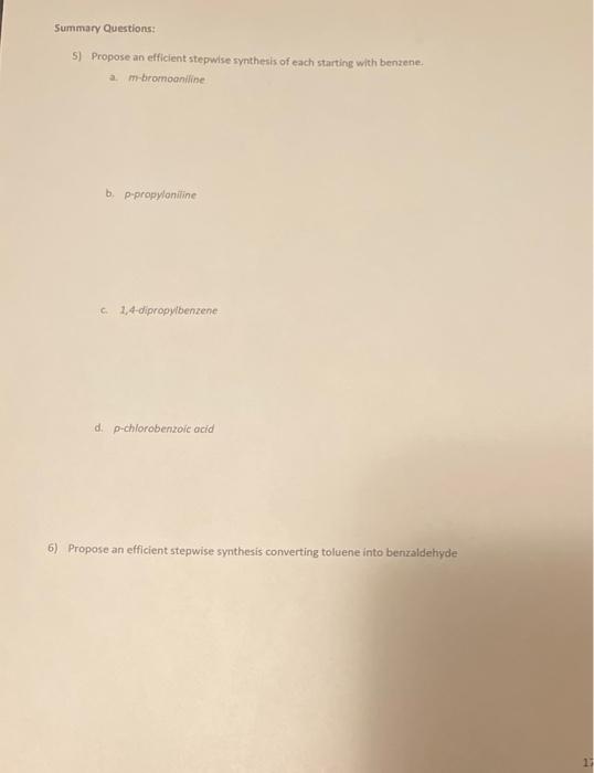Solved Summary Questions: 5) Propose an efficient stepwise | Chegg.com