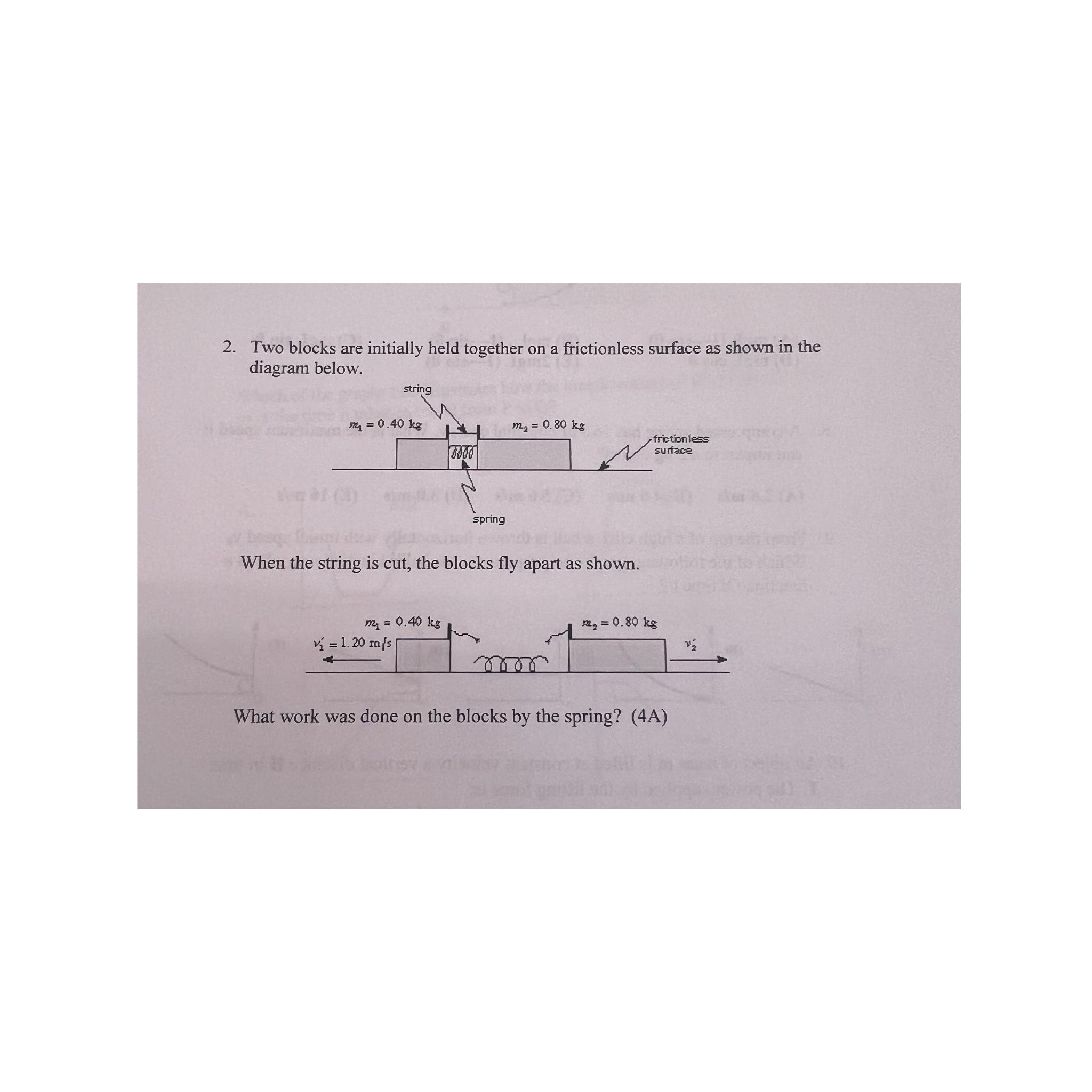 Solved Two blocks are initially held together on a | Chegg.com