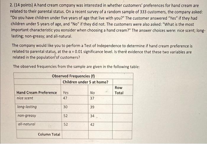 Solved For each problem, show at minimum: 1) The null and | Chegg.com