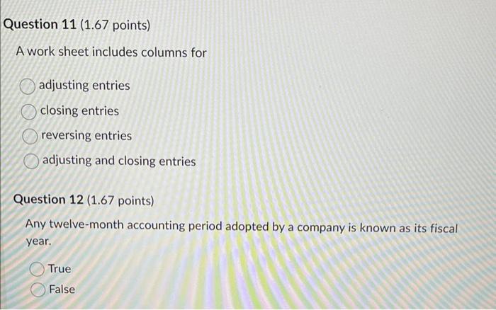 Solved A work sheet includes columns for adjusting entries | Chegg.com