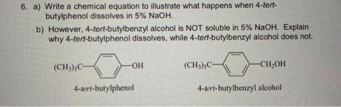 Solved 6. a) Write a chemical equation to illustrate what | Chegg.com