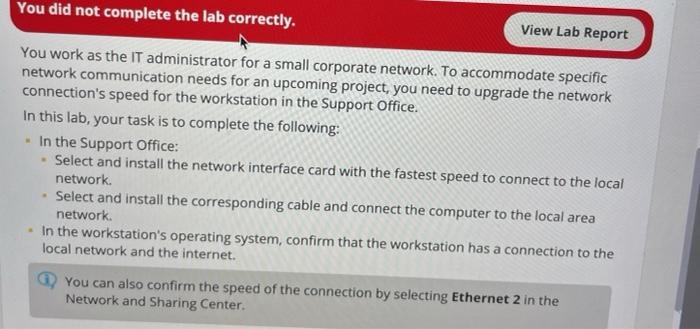 You did not complete the lab correctly. View Lab | Chegg.com