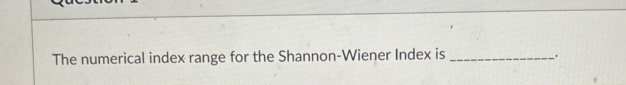 Solved The numerical index range for the Shannon-Wiener | Chegg.com