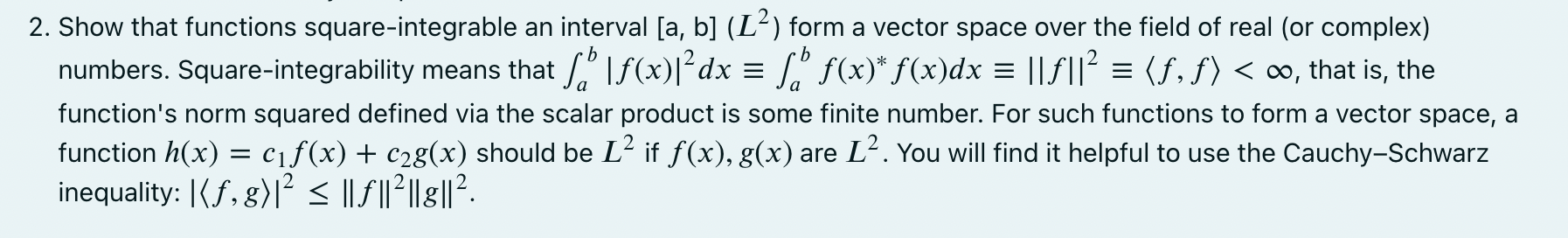 Solved Show that functions square-integrable an interval | Chegg.com
