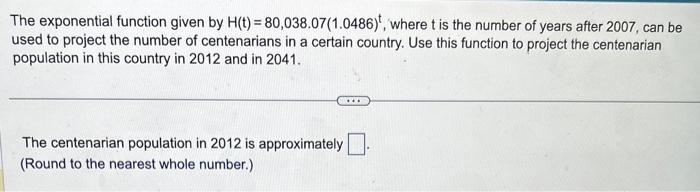 Solved The exponential function given by | Chegg.com