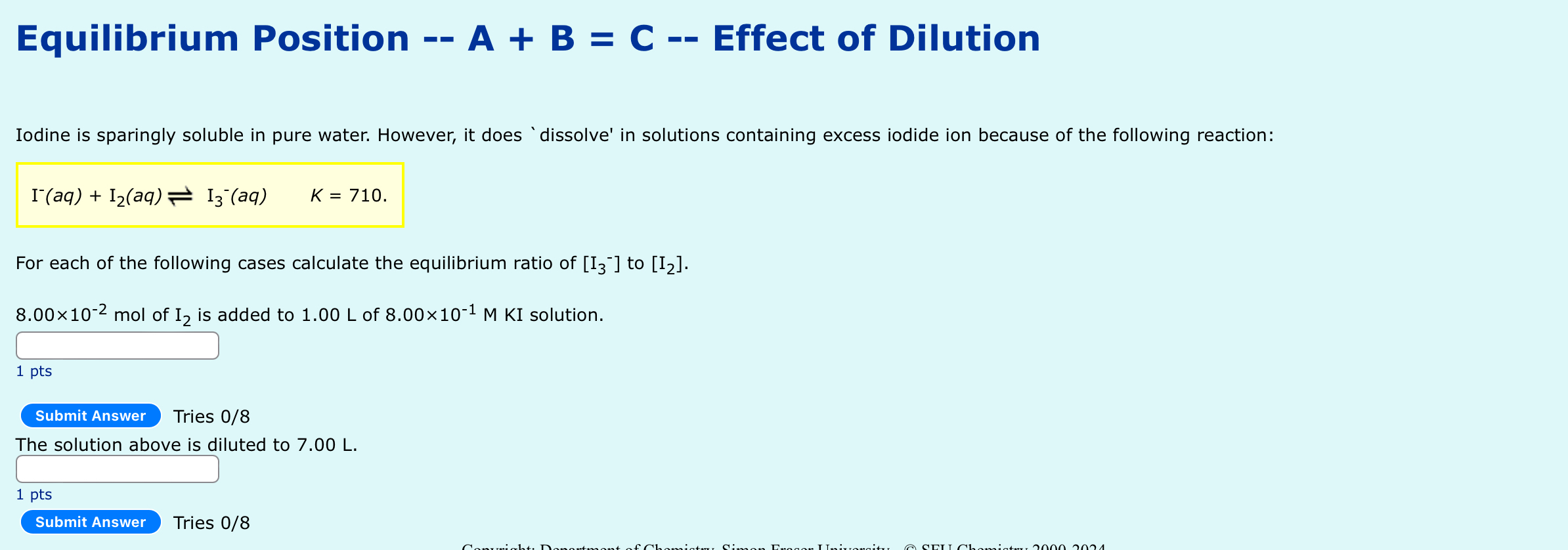 Solved Equilibrium Position -- A+B=C-- ﻿Effect of | Chegg.com