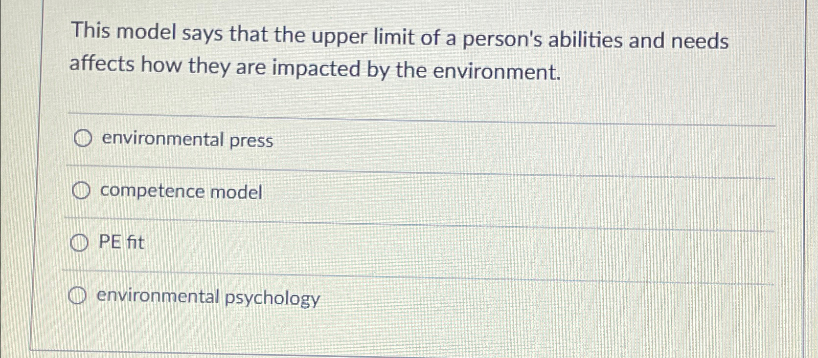 Solved This model says that the upper limit of a person's | Chegg.com