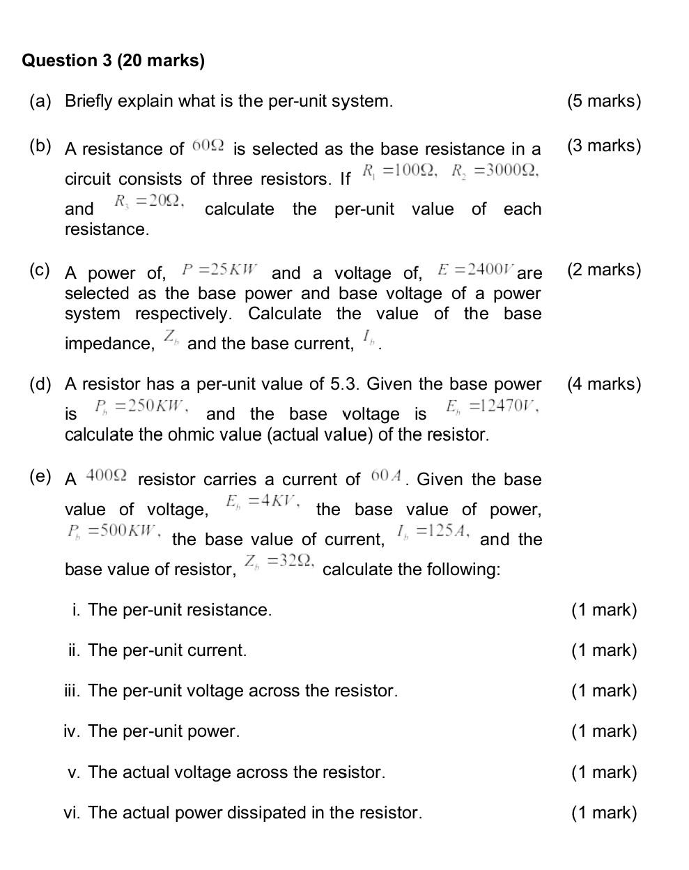 Solved hi expert please help to solve all the power | Chegg.com