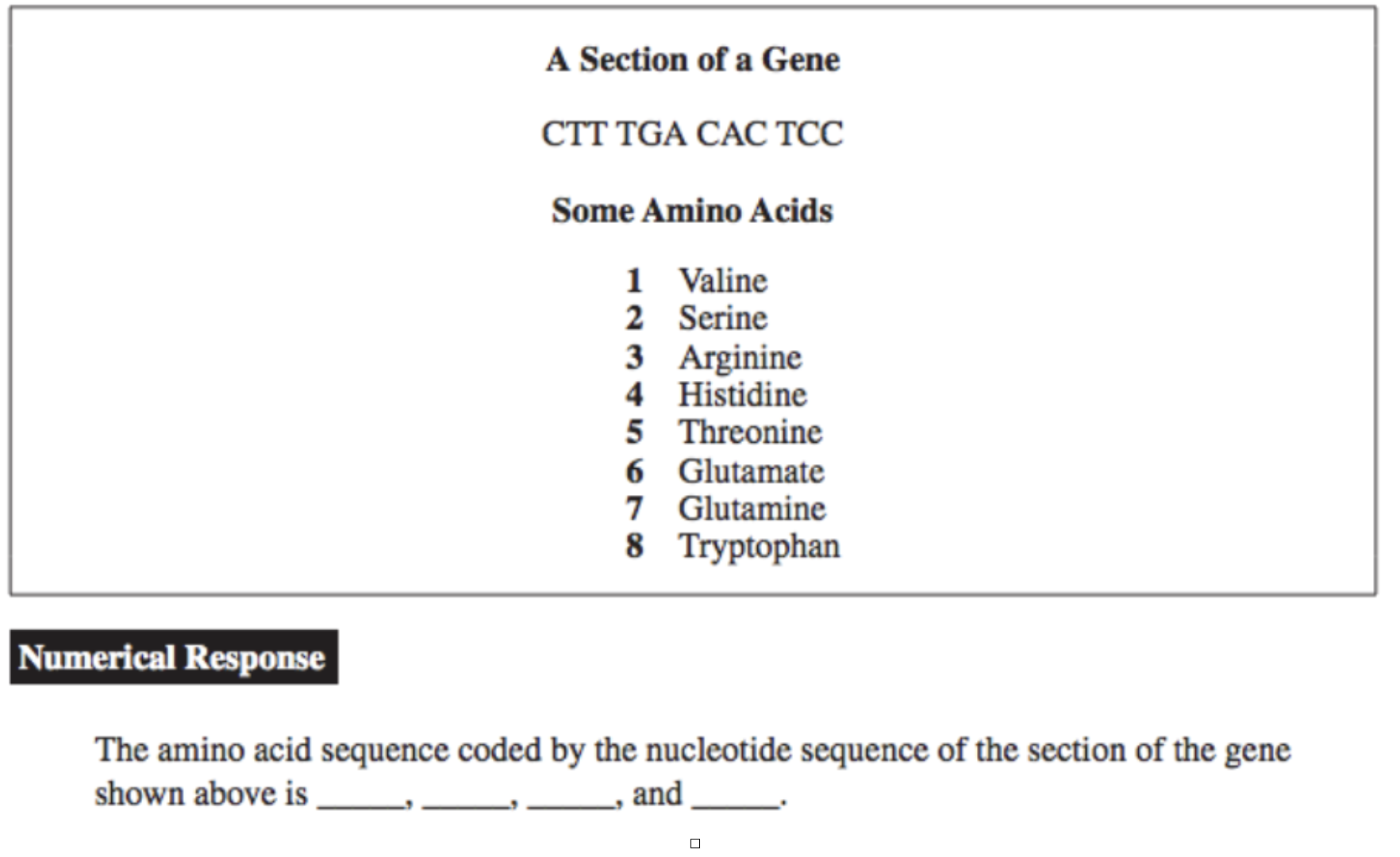 Solved A Section of a GeneCTT TGA CAC TCCSome Amino AcidsThe | Chegg.com