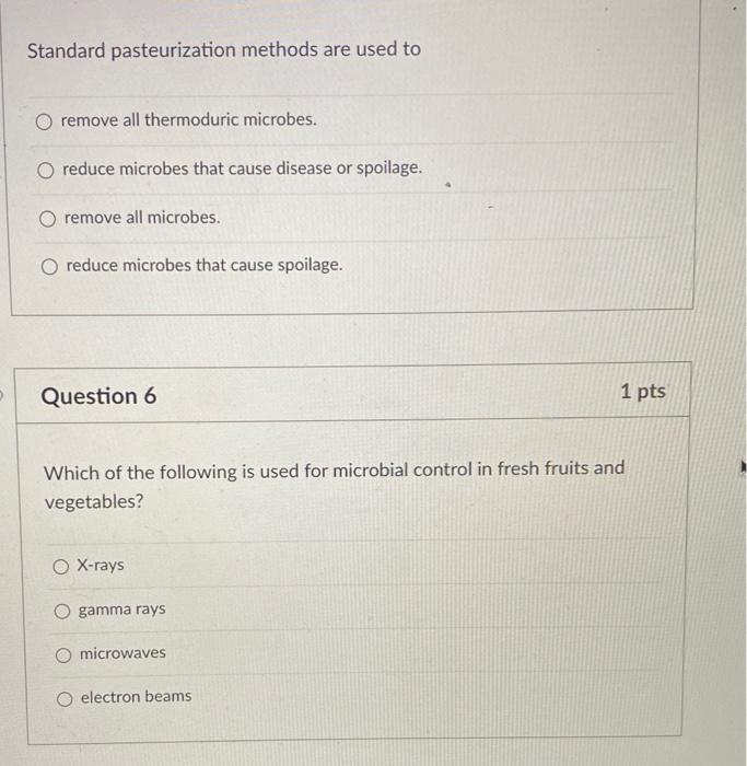 Solved Standard pasteurization methods are used to remove | Chegg.com