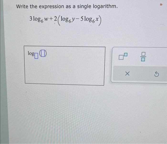 Solved Write the expression as a single logarithm. | Chegg.com