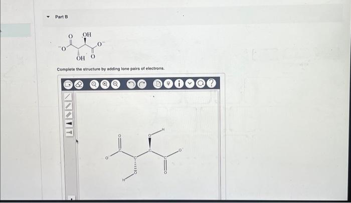Solved Part B OH Complete the structure by adding lone pairs | Chegg.com