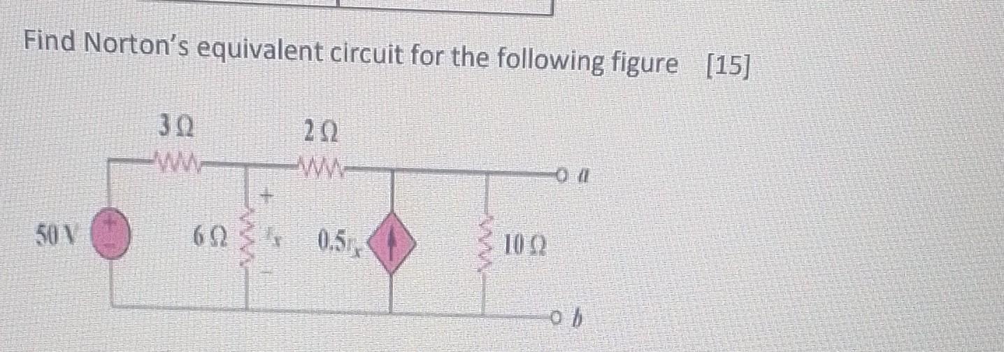 Solved Find Norton's equivalent circuit for the following | Chegg.com
