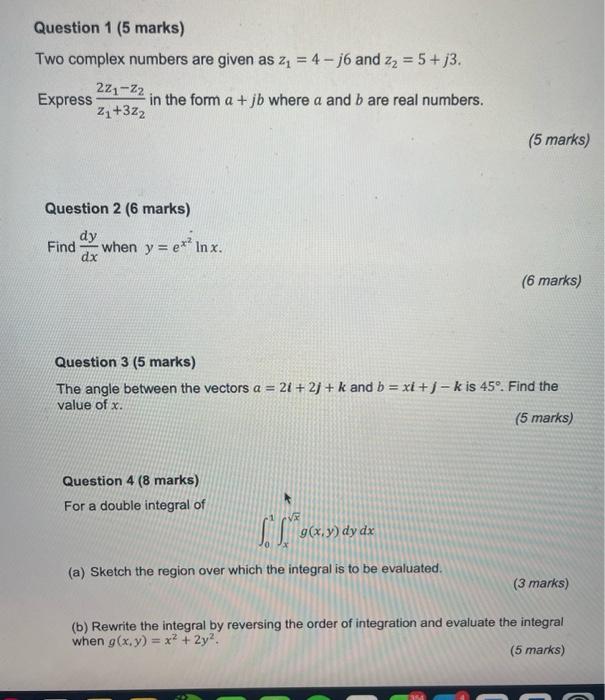 Solved Two complex numbers are given as z1=4−j6 and z2=5+j3. | Chegg.com