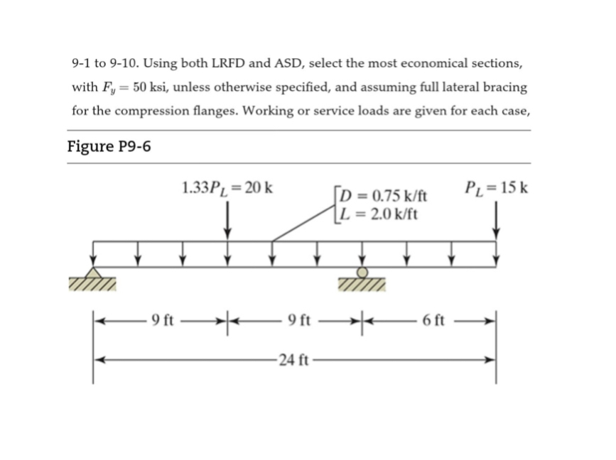 Solved 9-1 ﻿to 9-10. ﻿Using both LRFD and ASD, select the | Chegg.com