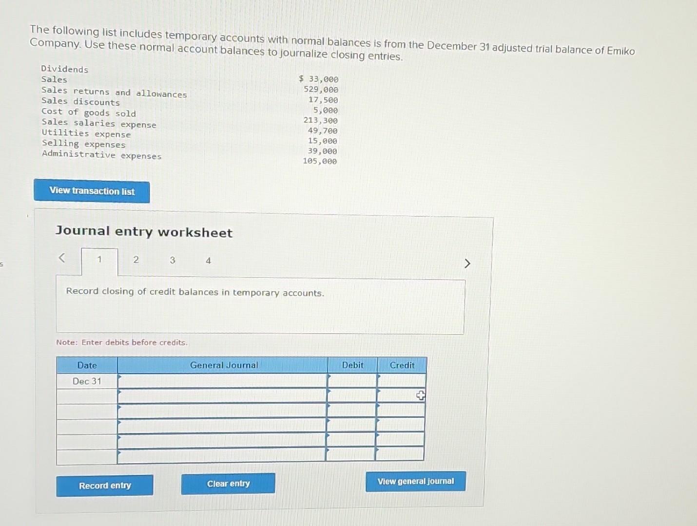 Solved The following list includes temporary accounts with | Chegg.com