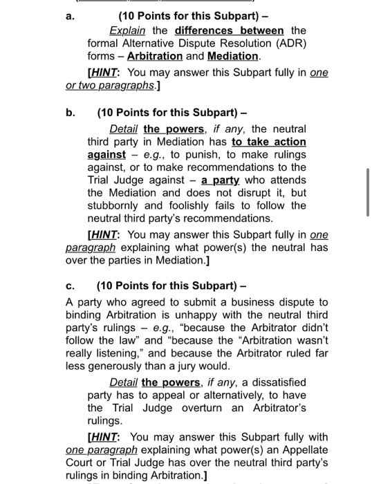 Solved a. (10 Points for this Subpart) – Explain the | Chegg.com