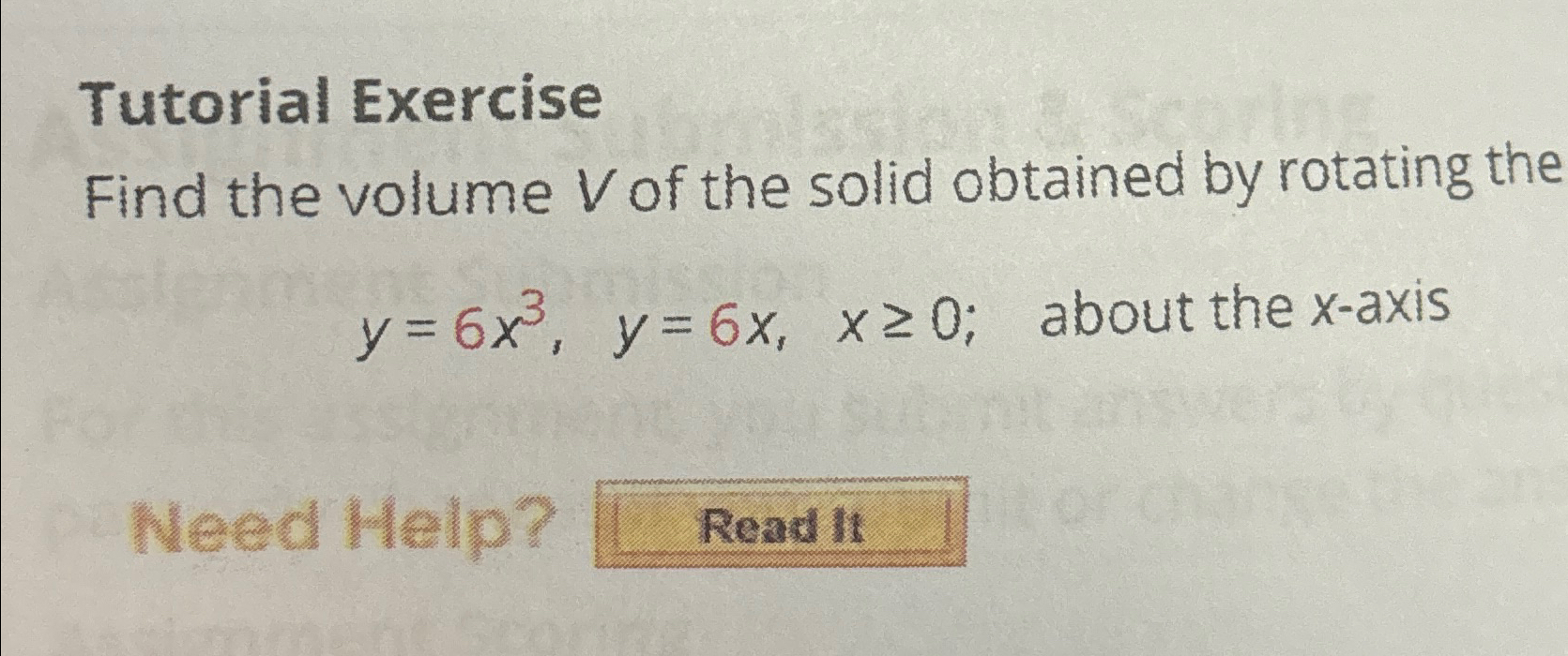 Solved Tutorial Exercisefind The Volume V ﻿of The Solid 