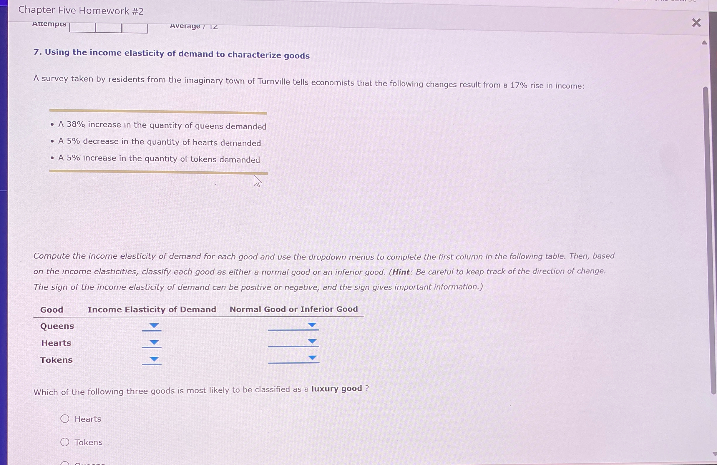 Chapter Five Homework #2Atтempts ﻿Average / 1??7. | Chegg.com