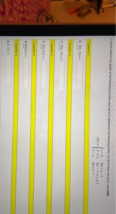 Solved (1 point) Sketch the graph of the following function | Chegg.com