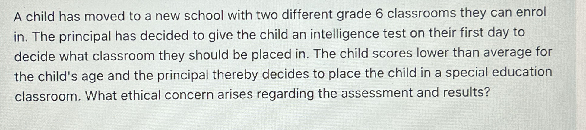 Solved A child has moved to a new school with two different | Chegg.com