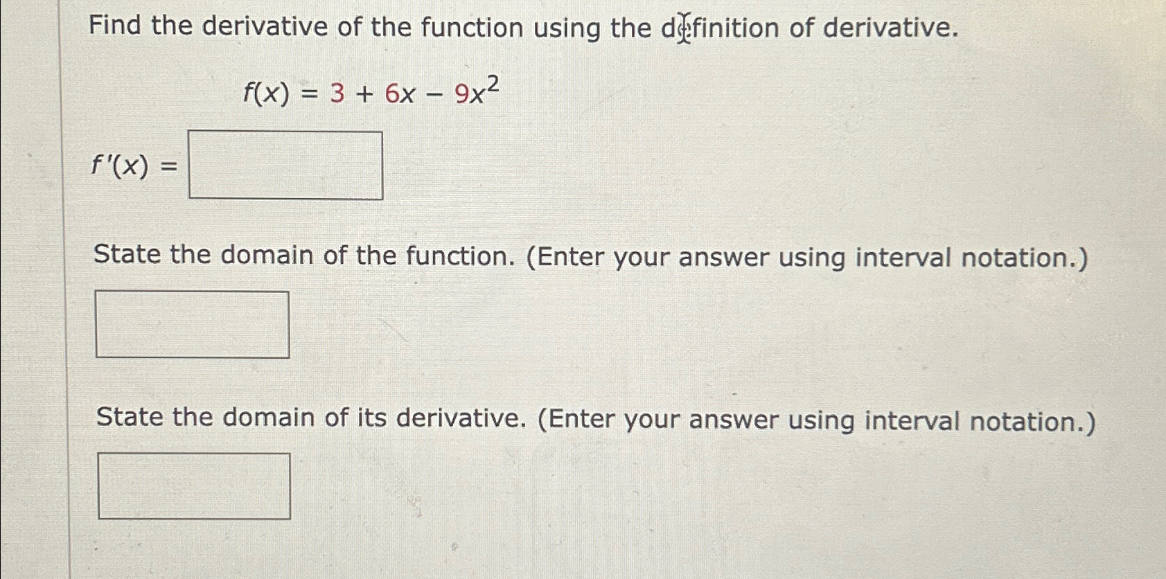 Solved Find the derivative of the function using the dis? | Chegg.com