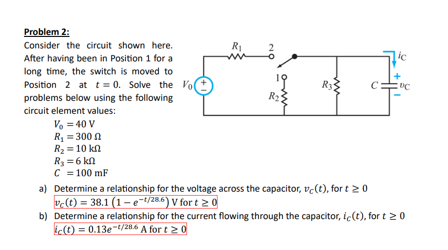 Solved Problem 2:Consider the circuit shown here.After | Chegg.com