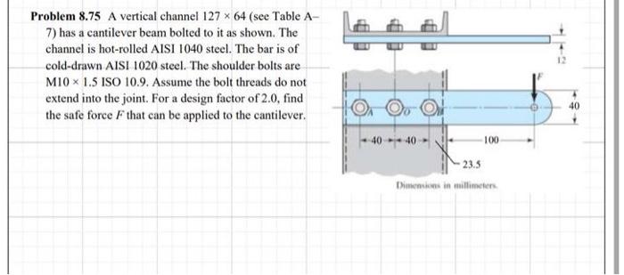 [Solved]: Problem ( 8.75 ) A vertical channel ( 127 tim