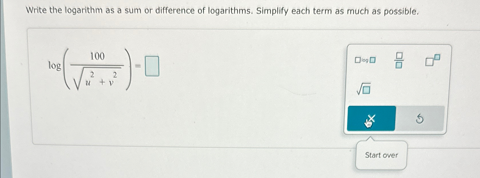 Solved Write the logarithm as a sum or difference of | Chegg.com