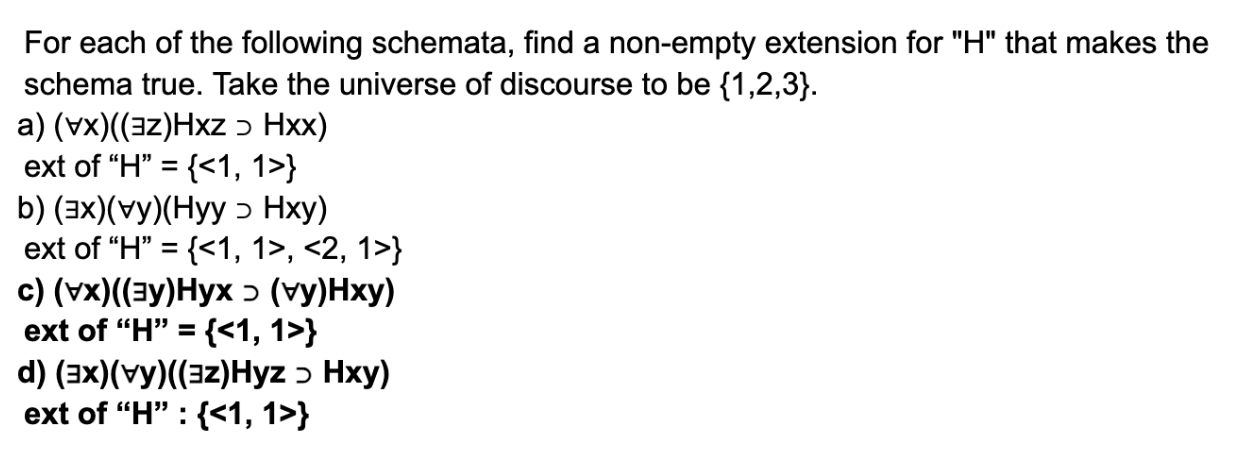 Solved CHECK MY ANSWERS: For each of the following schemata, | Chegg.com