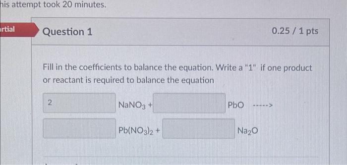 Solved Fill in the coefficients to balance the equation. | Chegg.com