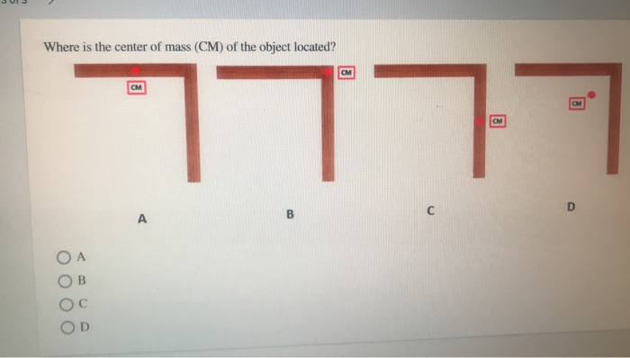 Solved Where is the center of mass (CM) of the object | Chegg.com