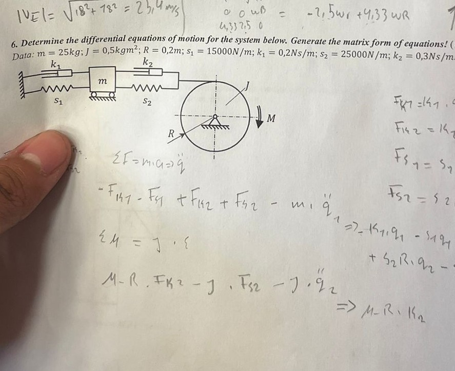 Solved Determine the differential equations of motion for | Chegg.com