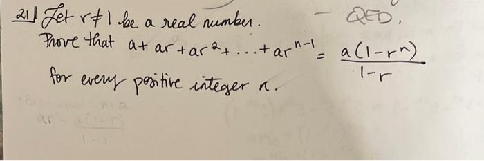 Solved 21I Let r =1 be a real number. Phove that | Chegg.com