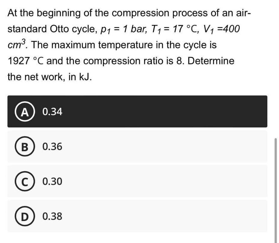 Solved At the beginning of the compression process of an | Chegg.com