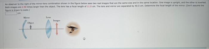 An observer to the right of the mimor-iens | Chegg.com