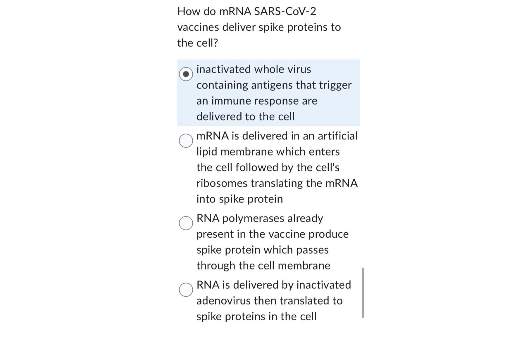 Solved How do mRNA SARS-CoV-2vaccines deliver spike proteins | Chegg.com