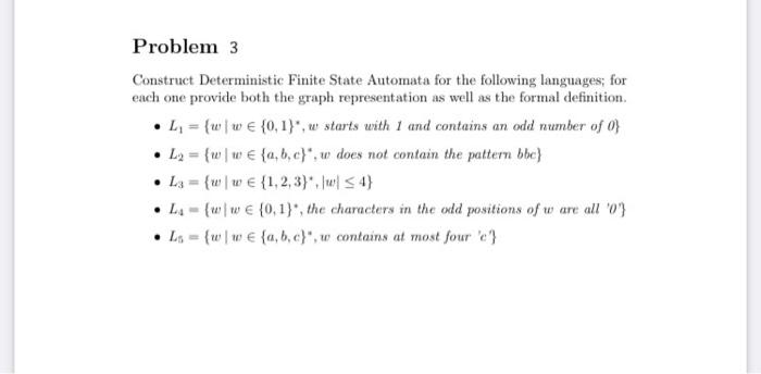 Solved Problem 3 Construct Deterministic Finite State