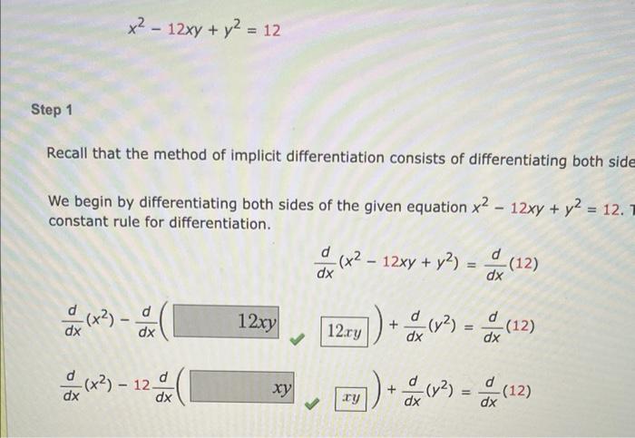 Solved Recall that the method of implicit differentiation | Chegg.com