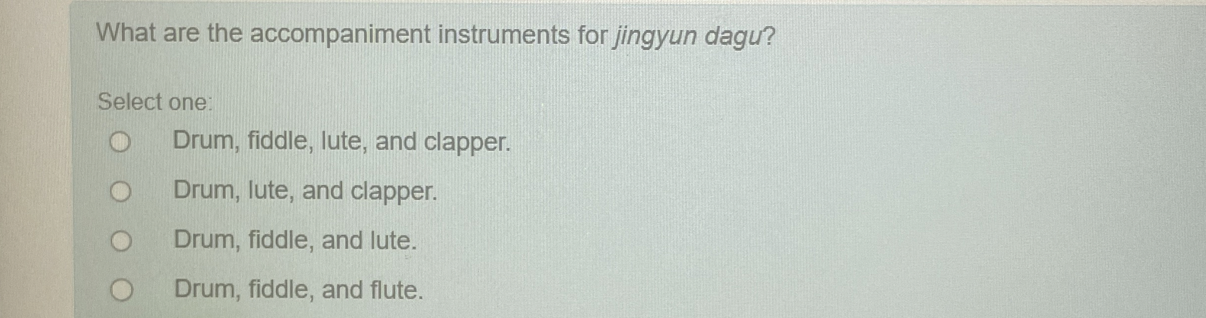 Solved What are the accompaniment instruments for jingyun | Chegg.com